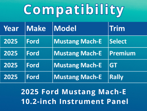 Ford Mustang 2025 Mach-E 10.2-inch Instrument Panel